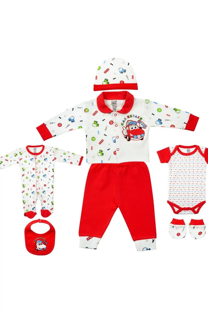 Mee Mee Clothing Gift Set Pack Of 7 - Red | Jeevee