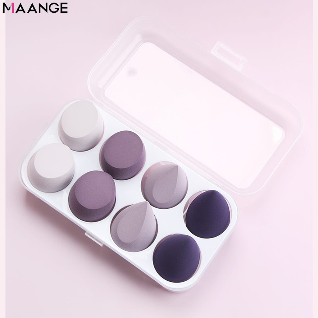 Maange 8pcs Water Drop Shape Cosmetic Powder Sponge Puff With Box | Jeevee