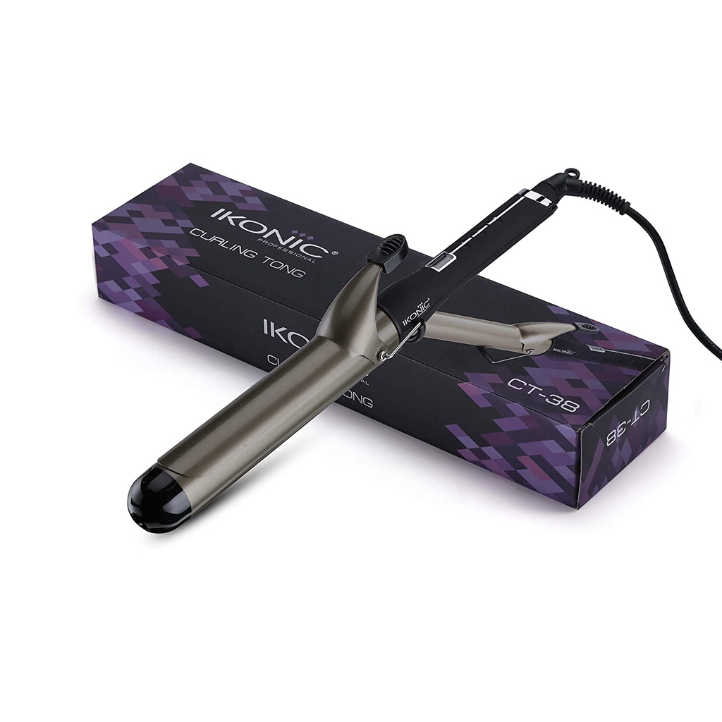 Ikonic Professional Curling Tong, Ct-38, Black | Jeevee