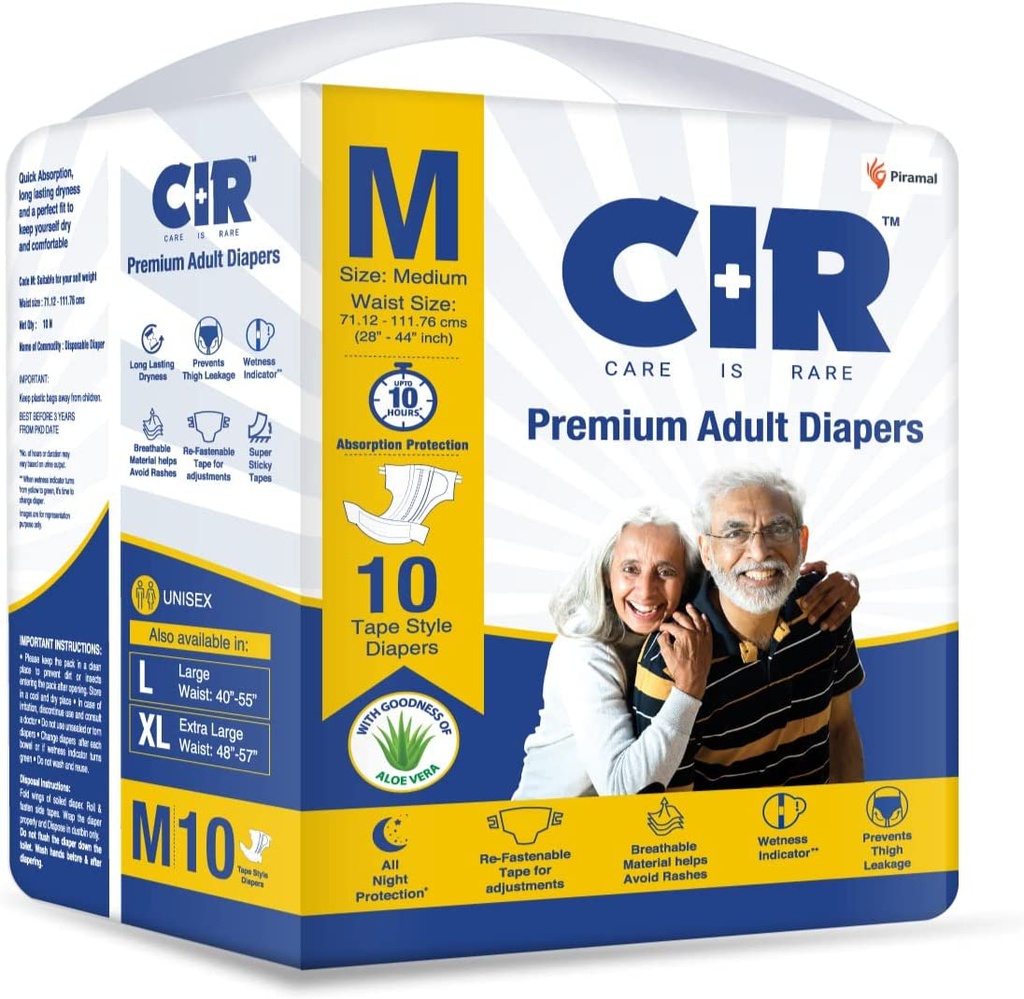 Cir Premium Adult Tape Diapers Medium: 28 - 44 Inches | Jeevee