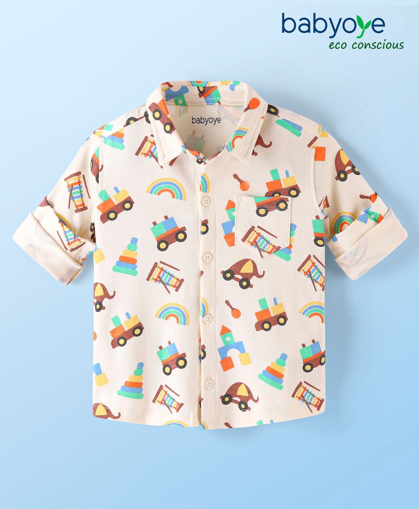 Babyoye Jiva Finish Shirt Rainbow - Marshmellow (9-12 Months) | Jeevee