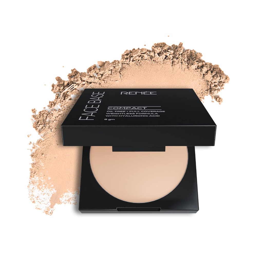 Renee Face Base Compact - Macadamia Beige, 9gm | Jeevee