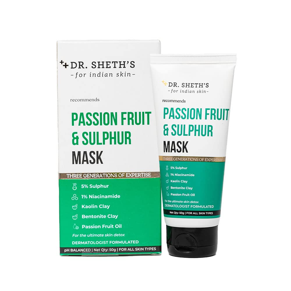 Dr. Sheth’s Passion Fruit & Sulphur Mask - 50 Gm | Jeevee