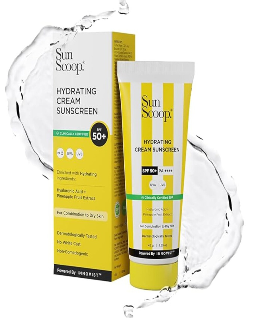 Sunscoop Hydrating Cream Spf 50+ Sunscreen- 45 Gm | Jeevee