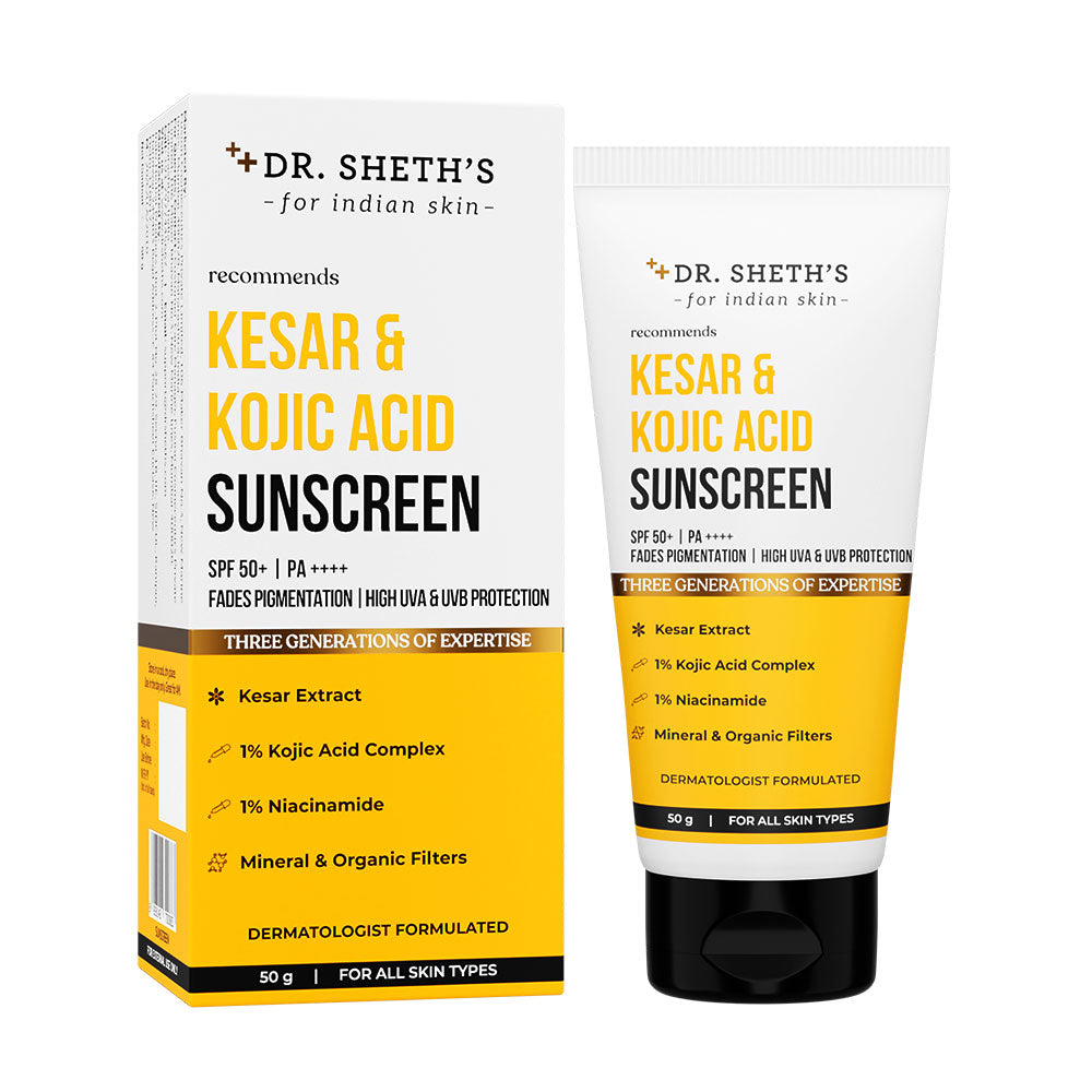 Dr. Sheth’s Kesar & Kojic Acid Sunscreen With Spf 50+ Pa++++ 50gm | Jeevee