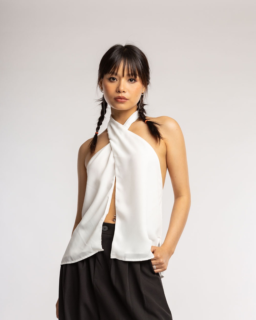 Salt Cross-neck Halter Top (l) | Jeevee
