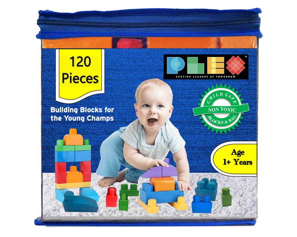 Plex 120 Pcs Building Blocks For Kids -blue Bag | Jeevee