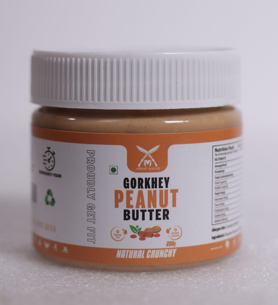 Gorkhey Natural Peanut Butter 250gm (crunchy) | Jeevee