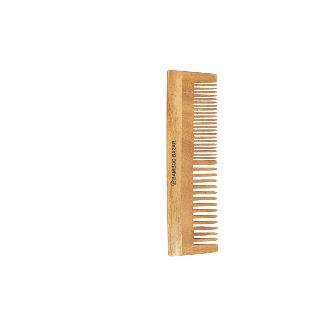 Bamboo Neem Wood Comb Wide And Narrow Spaced Teeth | Jeevee