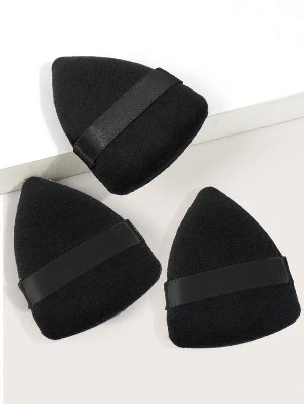 Maange 3pcs Flat Bottom Flocking Air Cushion Makeup Puff (black) | Jeevee