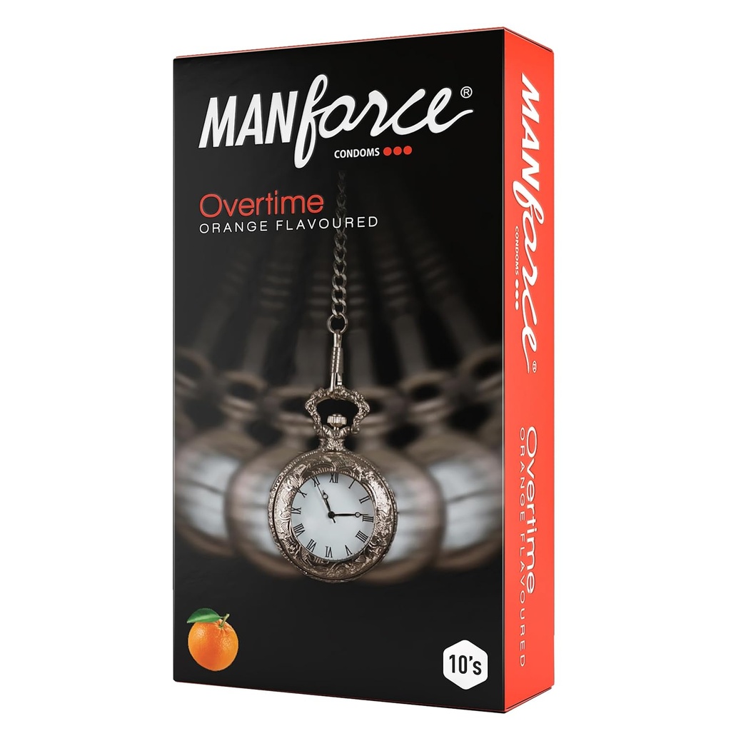 Manforce Overtime Orange Flavoured Condoms (pack Of 10) | Jeevee