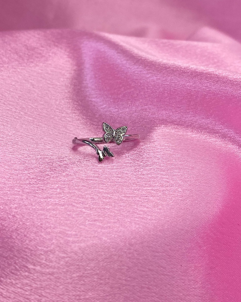 Pepper Silver Bi Butterfly Ring | Jeevee