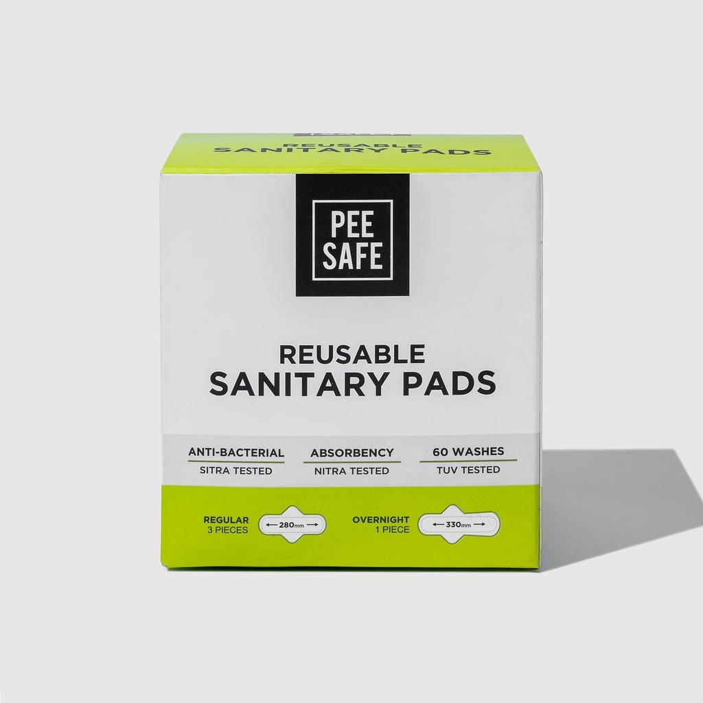 Pee Safe Resuable Sanitary Pads Pack Of Four (three Regular & One ...