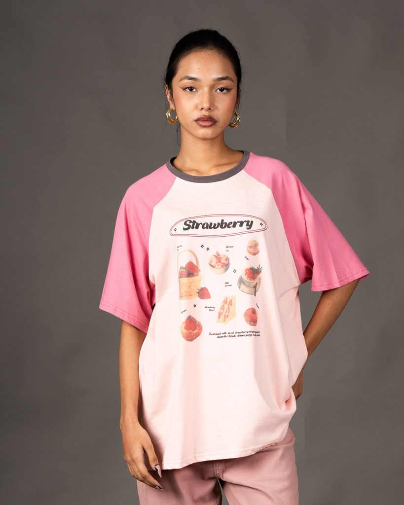 Wasabi Printed Half Sleeve T-shirt - Pink | Jeevee