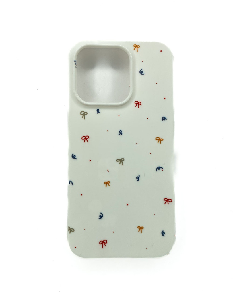 Pepper White Phonecase With Ribbon Print Iphone (14 Pro) | Jeevee