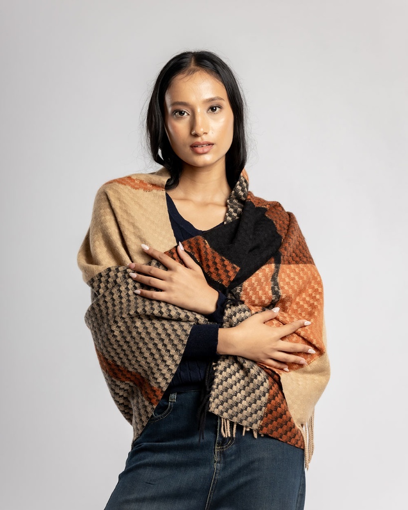 Salt Checked Blanket Scarf | Jeevee