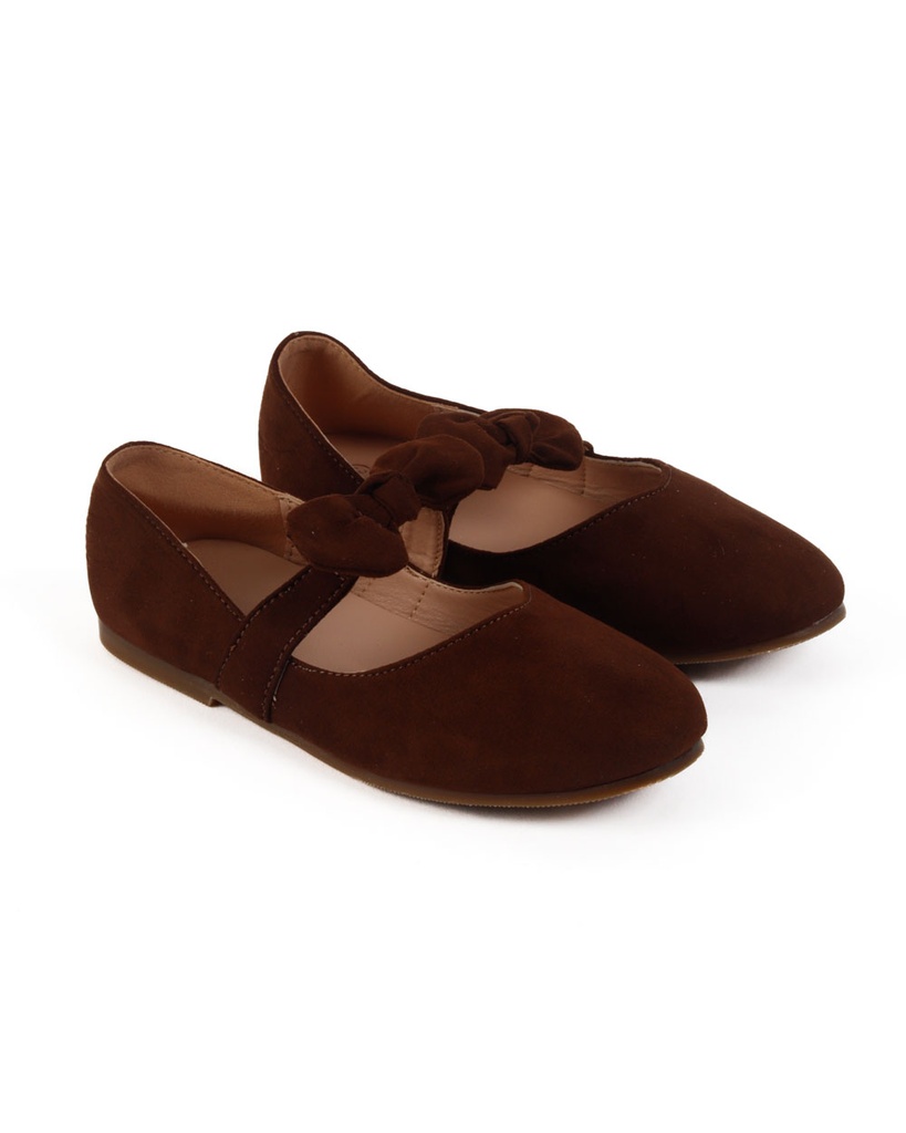 Jeevee Bees Ballerinas With Bow - Brown (7-8 Years) | Jeevee