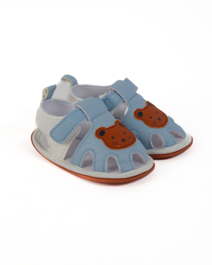 Jeevee Bees Bear Sandals - Blue (3-6 Months) | Jeevee
