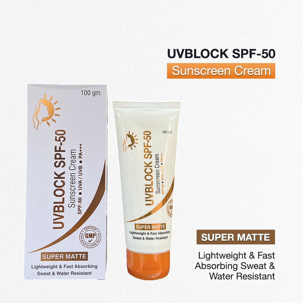 Uv Block - 50 Sunscreen Cream Matte 100ml | Jeevee