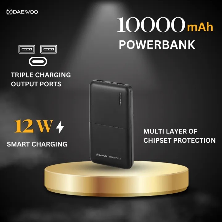 Daewoo Robust 1000 10000mah Power Bank 12w Smart Charging | Jeevee