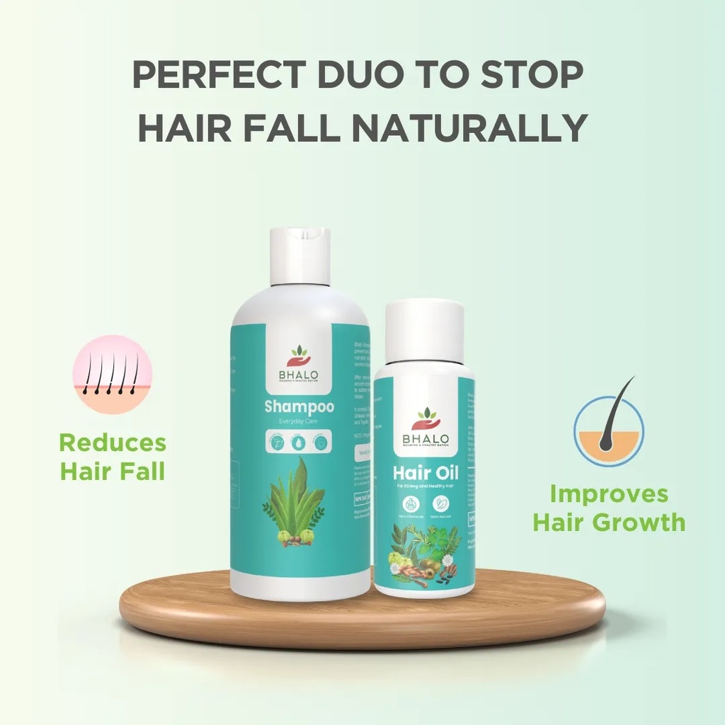 Bhalo Hair Fall Combo Pack (bhalo Shampoo & Bhalo Hair Oil) | Jeevee