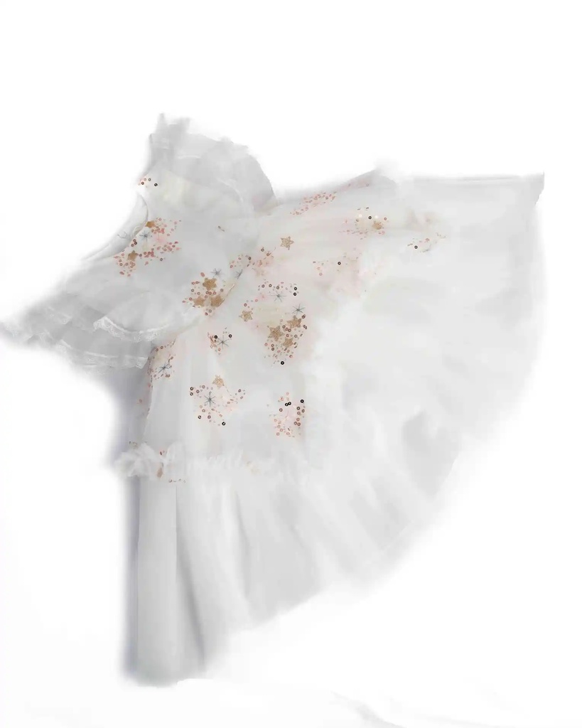 Jeevee Bees Cute White Dress - White (120 Cm) | Jeevee