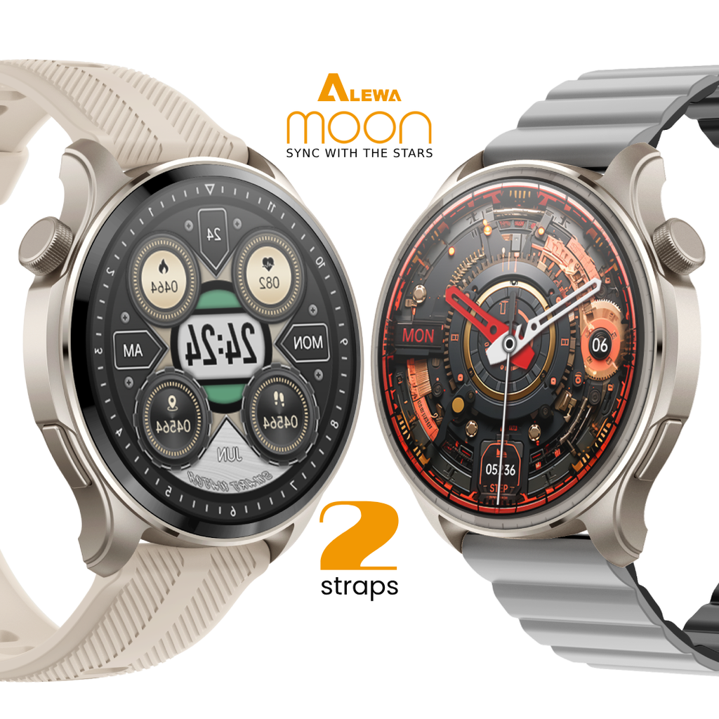 Alewa Moon Amoled Round Metallic Smart Watch (black) | Jeevee