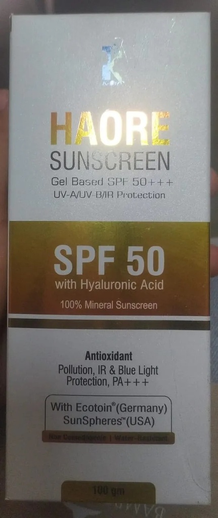 Haore Sunscreen Gel Based 50+++, 100 Gm | Jeevee