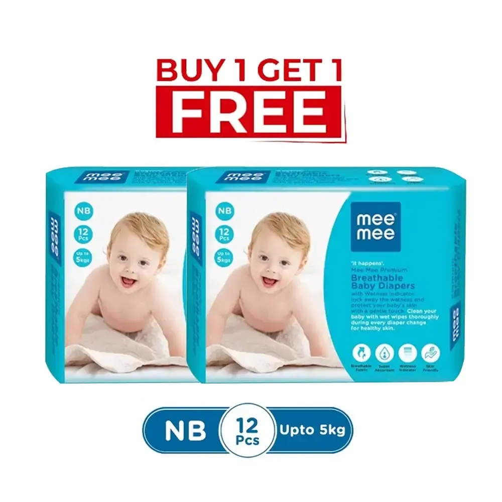 Mee Mee Baby Tape Style Diaper Mm-3050 Newborn(pk-12)- Bogo | Jeevee