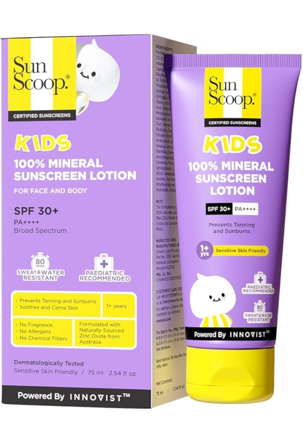Sunscoop Kids 100% Mineral Sunscreen Lotion Spf 30+ Pa++++ | Jeevee