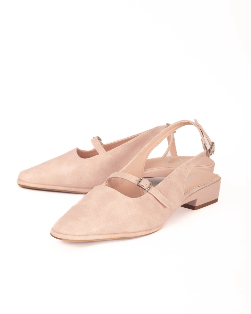 Salt Pink Square Toe One-word Buckle Strap (35) | Jeevee