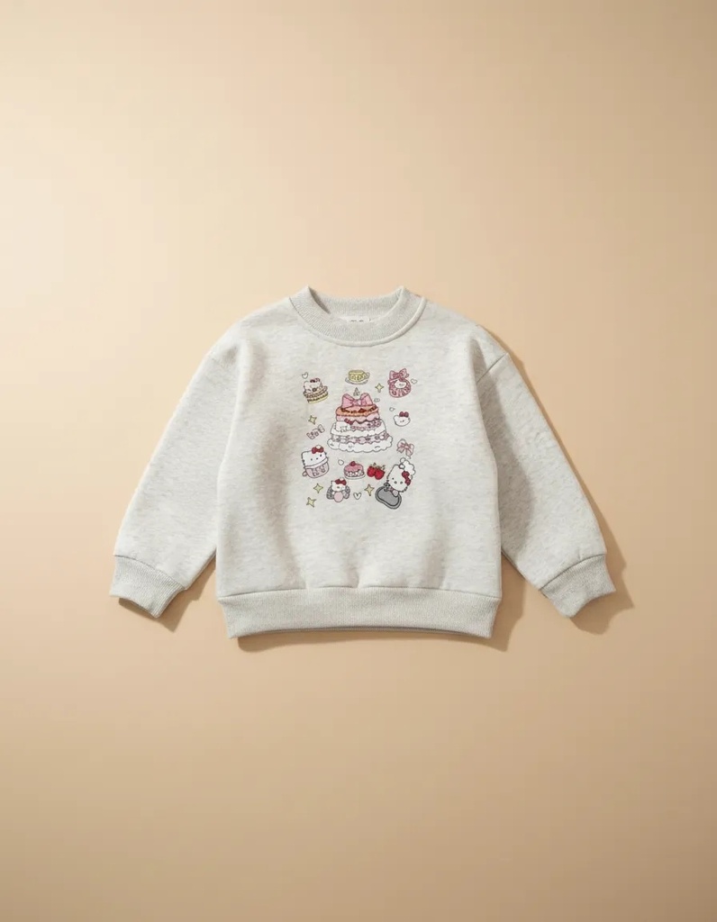 Jeevee Bees Hello Kitty Graphic Sweatshirts/white (18-24 Months) | Jeevee
