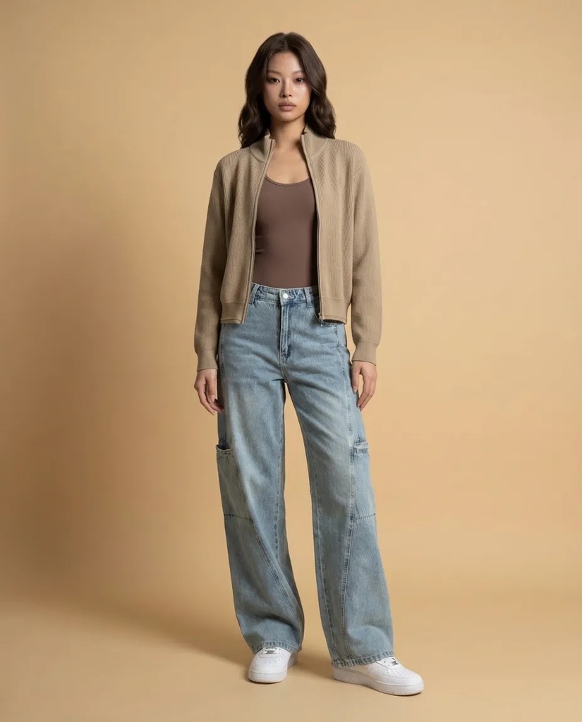 Salt Mid-waist Straight Pants/blue (xs) | Jeevee